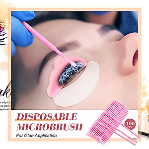 232 Pcs Lash Lift kit, 50 Lash Lift Rods Silicone Eyelash Pads 2 Eyelash Separator Tool with Separation Comb 100 Micro Swabs 50 Crystal Mascara Brushes 30 Pairs Eye Pads (Pink)