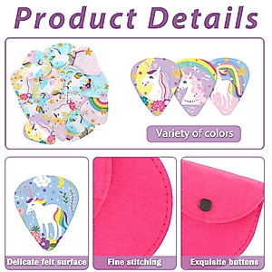24 Pieces Unicorn Guitar Picks, Unicorn Guitar Picks with 1 Pick Holder Case, Guitar Picks for Guitar Bass Music Instruments
