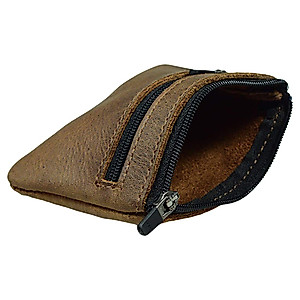 Hide & Drink, Leather Zippered Cash Organizer, Wallet Pouch, Cable & USB Holder, Pocket Accessories, Handmade - Bourbon Brown