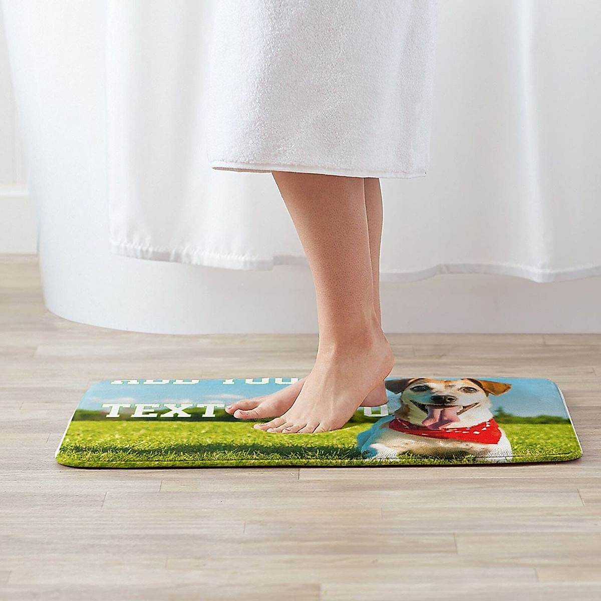 RNANVI Personalized Doormat, Custom Photo Text Image Logo Non-Slip Washable Design Mat Indoor Outdoor for Bedroom Room Garden Office, Bathroom Home(23.6"X15.7")