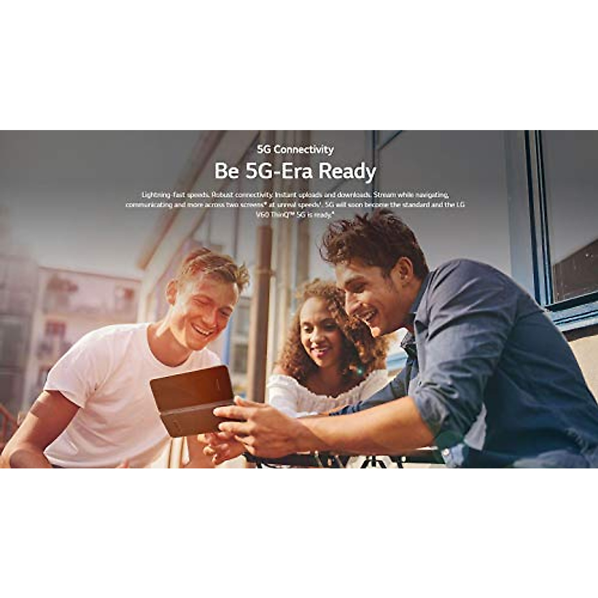 LG V60 ThinQ 5G LM-V600AM 128GB GSM Unlocked 6.8" P-OLED DisplayTriple 64MP+13MP+0.3MP Camera Phone Classy Blue