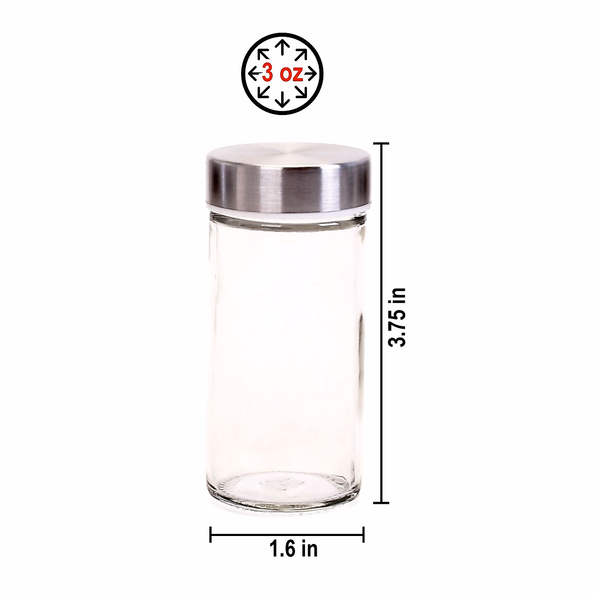 Orii 24 Glass Spice Jars with Stainless Steel Lids, 70 Spice Labels and Funnel, Seasoning Storage Bottles for Spice Rack, Cabinet, Drawer, Pantry