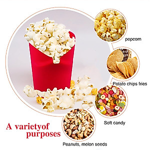 Fglmctsh The Original Microwave Popcorn Popper, Silicone Popcorn Maker Collapsible Bowl BPA -Free, Hot Air Popcorn Maker, No Oil Required (Red, 1)