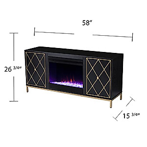 SEI Furniture Marradi Color Changing Fireplace w/Media Storage, Black