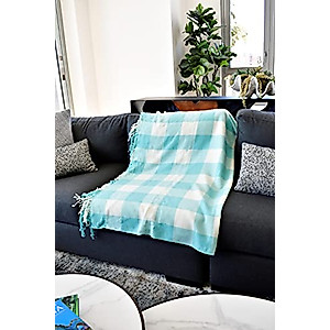 Blankets - Buffalo Plaid Throw Blanket - Decorative Classic Blanket - Comfortable and Ultra-Soft - Lightweight & Indoor Outdoor Blanket - Ideal for Living Room, Couch, Travelling Good for All Seasons