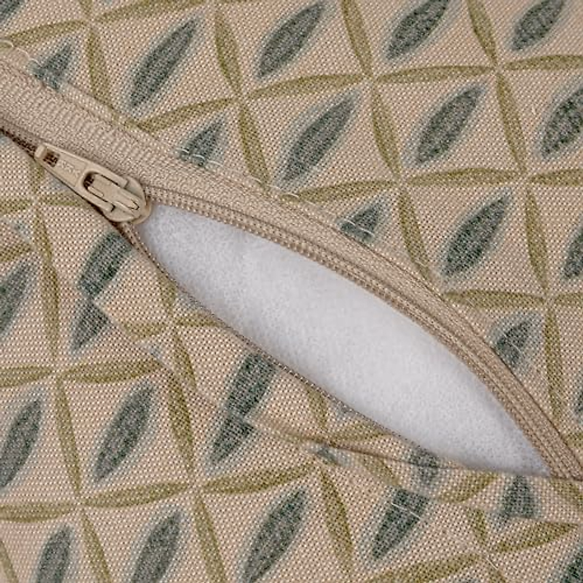 Creative Co-Op 14 Inches Cotton Chambray Printed Lumbar Bird, Embroidery, Patterned Back and Scalloped Edge, Multicolored Pillow, Natural