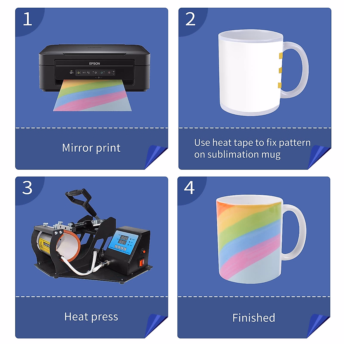 HTVRONT Sublimation Mugs Blank 11 oz - 12 Pack Tazas Para Sublimacion - Sublimation Coffee Mugs