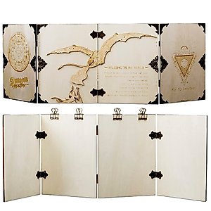 Dungeon Master's Screen 4-Panel Wood Laser Carved DM Screen with Felt Case - D&D, Tabletop RPG Accessories for Game Master