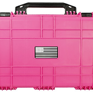 Eylar USA Flag Roller Rifle Hard Case with Foam, Waterproof & Crushproof, Two Rifles Or Multiple Guns TSA Standards (Pink, 44" Standard)