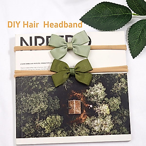 Qearl 60 Pack Soft Stretchy DIY Nylon Headbands Hair Bands Bows DIY Accessory for Newborn Baby Girls with Box