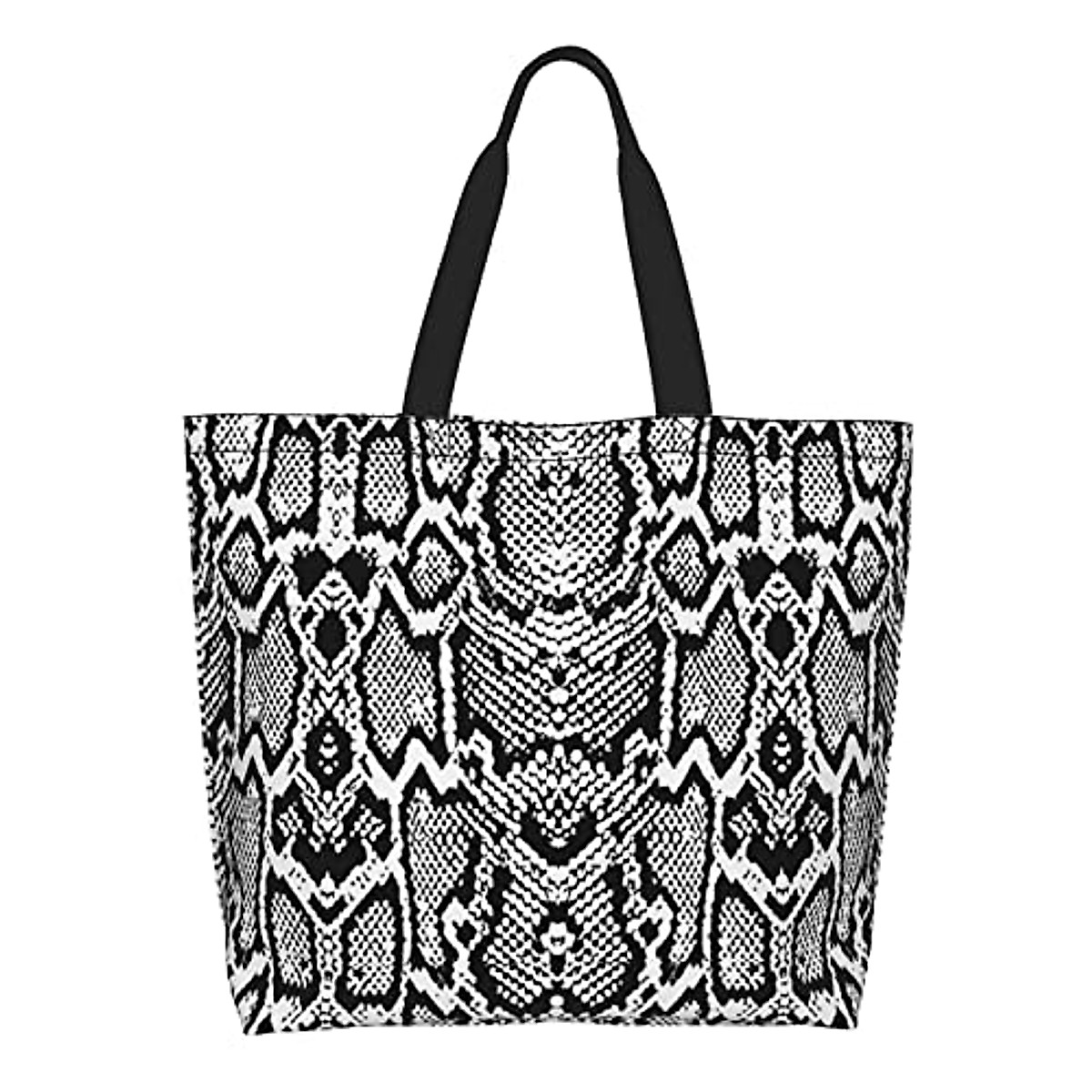 Gelxicu Snake Shoulder Tote Bags Snake Skin Casual Bag Shoulder Handbags Shopping Women Grocery Bags