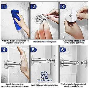 Magnetic Door Stop, Direct mounting Without Turning Holes，Magnetic Door Stoppers for Bottom of Door, Protect The Door from Collision When Opened (Silver 1)