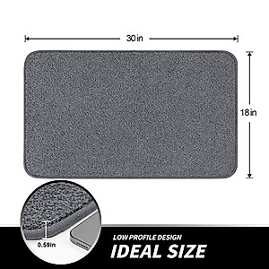 LINLA Indoor Doormat-Super Absorbs Mud Mat, Washable Non-Slip Clean Door Carpet for Outside Front Door Inside Dirt Trapper Mats Shoes Scraper, 30x18 Inches Gray