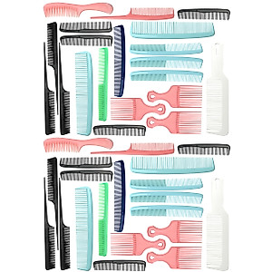 Iconikal Deluxe 40-Piece Assortment Designer Combs - Iconikal Unbreakable Wet & Dry Hair Combs, Easy to Clean, Bulk Combs Set