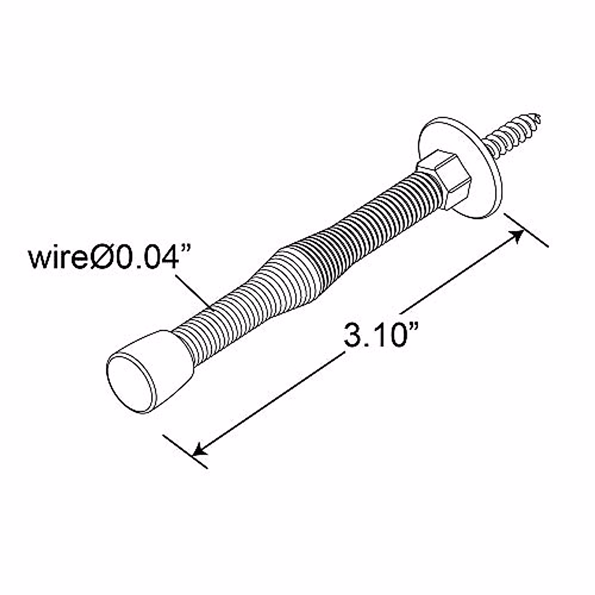 Prime-Line MP10112 Door Stop, Spring Steel, Satin Nickel, Rubber Tip, Baseboard Mount, (10-pack)