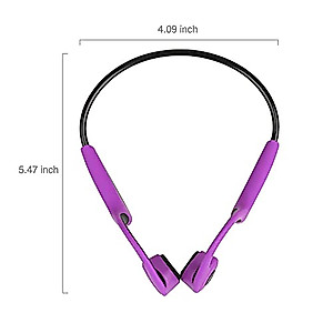 vapeonly Bone Conduction Headphones Bluetooth 5.0 Open Ear Wireless Headset Pink Purple Gym Earphone HiFi Stereo with Mic Sweatproof Sports Headphones for Running Driving Cycling (Purple)