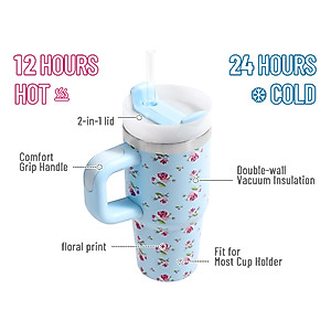 DLOCCOLD 16 oz Stainless Steel Tumbler with Lid and Straw, Double Wall Vacuum Insulated Travel Tumbler with Straw Cover Cap, Reusable Travel Coffee Mug, Cupholder Friendly, Leak Resistant