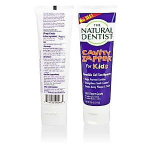 New Packaging Cavity Zapper Natural Dentist Kids Fluoride Toothpaste Prevent Cavities Remineralize Teeth Strengthens Enamel Remove Plaque Stains (Pack Of 2)