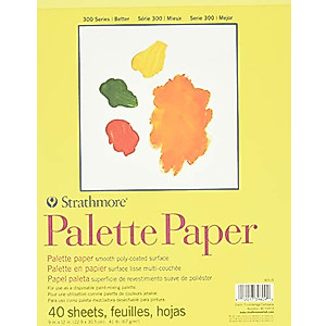 Strathmore 300 Series Palette Paper Pad, Tape Bound, 9x12 inches, 40 Sheets (41lb/67g) - Artist Paper for Adults and Students