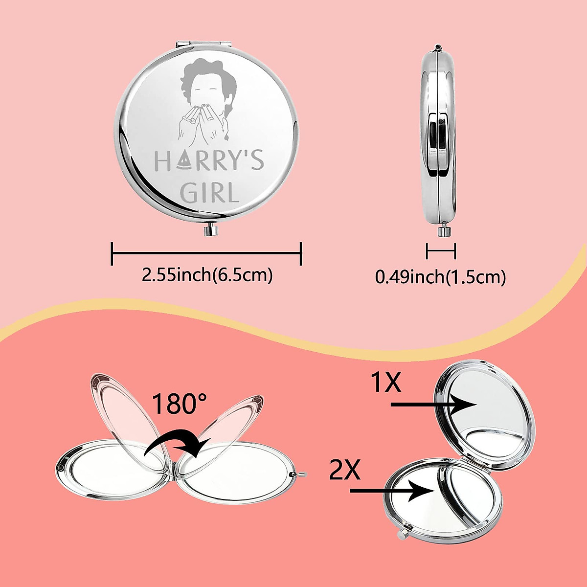 TIIMG Singer Song Lover Fans Merchandise Harry's Girl Compact Mirror Lyrics Inspired Gift Album Music Gift for Fan