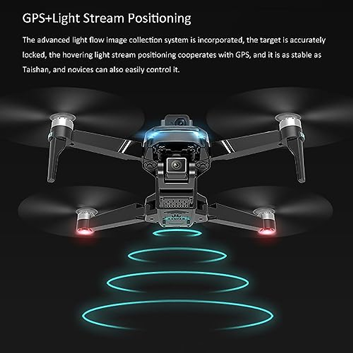 RKSTD Drone With Dual HD Camera - GPS Foldable RC Quadcopter, Brushless Motors, Suitable For Adults And Kids, WiFi FPV RC Drone For Beginners, Trajectory Flight, Auto Hover