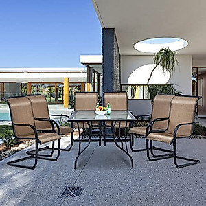 Tangkula 60" x 38" Patio Dining Table, All Weather Rectangular Dining Table w/ 1.6" Umbrella Hole & Steel Frame, Indoor & Outdoor Patio Dining Furniture for Backyard, Garden, Poolside