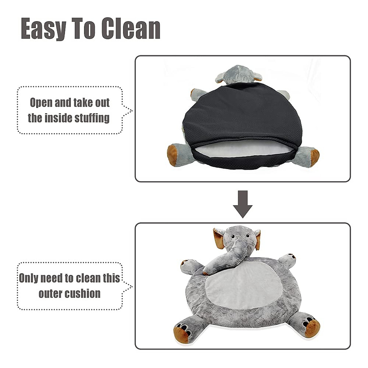 WEOK Heartbeat Puppy Toy, Dog Anxiety Relief Toys with Heartbeat, Dog Heartbeat Toy Bed Mat for Anxiety, Puppy Heartbeat Sleep Aid Comfort Toy for Puppy Dogs Cats Pets