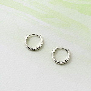 Boma Jewelry Sterling Silver Textured Huggie Hoop Earrings