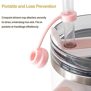Straw Cover Cap for Stanley Cup 40oz 30oz 20oz, Stanley Cup Accessories Set Including 6 Pcs Tumbler Straw Toppers,Silicone Straw Covers Dust-Proof Protector Straw Lid for 0.4in/10mm Straws