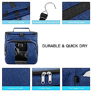 Bukere Portable Shower Caddy College Dorm Room Essential, Shower Caddy Tote Bag for Student, Girl, Women, Men, Separate Compartment, Large Capacity, Quick Dry Mesh Base for Travel, Gym, Camp