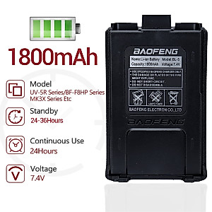 BAOFENG Original UV-5R BL-5 1800mAh Battery Rechargeable Support USB Direct Charge UV-5R,BF-F8HP,UV-5X3,UV-5R Plus,UV-5RE Radios