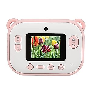 Vbestlife Kids Instant Print Digital Camera, 2.4'' IPS Screen Rechargeable Camera Digital Creative Print Camera with Multiple Functions, for Birthday Gifts
