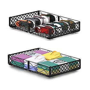 NADAMOO Under Bed Storage with Wheels, 2 Pack Rolling Under Bed Storage Containers，Foldable Metal Under the Bed Organizer Bins for Bedroom Clothes Shoes Blankets