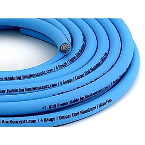 KnuKonceptz KCA Kandy Kable Neon Blue 8 Gauge Power Wire (Sold in 20 Foot increments)