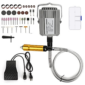 Shaft Grinder 780W Rotary Tool 500-25000RPM Rotary Carver with 0.26" 3-Jaw Chuck & Stepless Speed Foot Pedal Hanging Grinding Machine Accessories for Jewelry Polishing Grinding DIY