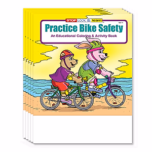 ZOCO - Bike Safety - Educational Coloring Books (25 Bulk Pack, Without Crayons) - Bicycle Rules, Road, Helmet Safety - Games, Puzzles, Activities for Kids