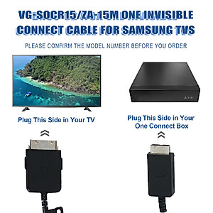 VG-SOCR15/ZA-15m One Invisible Connect Cable for Samsung QLED 4K & The Frame TVs Model:QN75Q90RAFXZA,QN65Q90RAFXZA,QN65LS03RAFXZA,QN55LS03RAFXZA,QN49LS03RAFXZA,QN43LS03RAFXZA