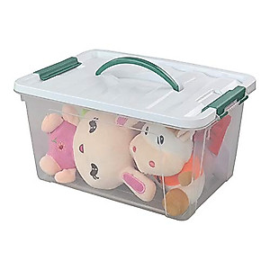Gloreen 14 Quart Clear Storage Bins with Lid and Handle, Multipurpose Stackable Plastic Storage Latches Box/Containers