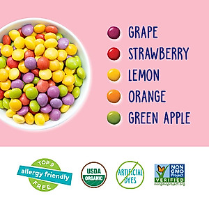 YumEarth Organic Giggles Chewy Candy – Allergy Friendly, No Artificial Dyes, Non GMO, Gluten Free, Fruit Flavored, Vegan Candy Snacks with No Artificial Flavors, 0.5 oz (Box of 15)​