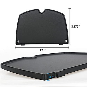 6558 Weber Griddle Cast Iron Griddle for Gas Grill, Profire Cooking Griddle Parts for Weber Q100 Q120 Q140 Q1000 Q1200 Q1400 Series, Weber Q1200 Griddle, Grill Accessories for Weber Outdoor Grill