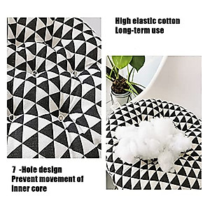 Aomine Round Floor Cushions Outdoor Seat Cushions Floor Pillow Pad for Patio Chairs Garden Balcony Yoga Living Room Sofa Office Diameter 18" (Gray Plaid)