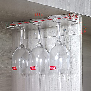 Wine Glass Holder Under Cabinet Goblet Wine Glass Holder Kitchen Cabinet Storage Rack Cup Hook Tableware Storage Rack Suitable for bar Kitchen (1 Set)