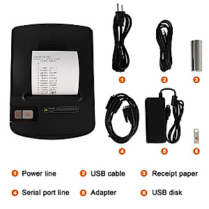 Rongta Thermal Receipt Printer, 80mm High-Speed POS Printer with Auto Cutter, 250mm/s, Ideal for Kitchen & Small Business, Compatible with Windows, Linux, MacOS