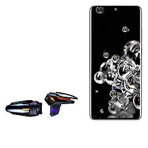 BoxWave Gaming Gear Compatible with Samsung Galaxy S20 Ultra 5G - Touchscreen QuickTrigger Auto, Trigger Buttons Autofire Gaming Mobile FPS - Jet Black