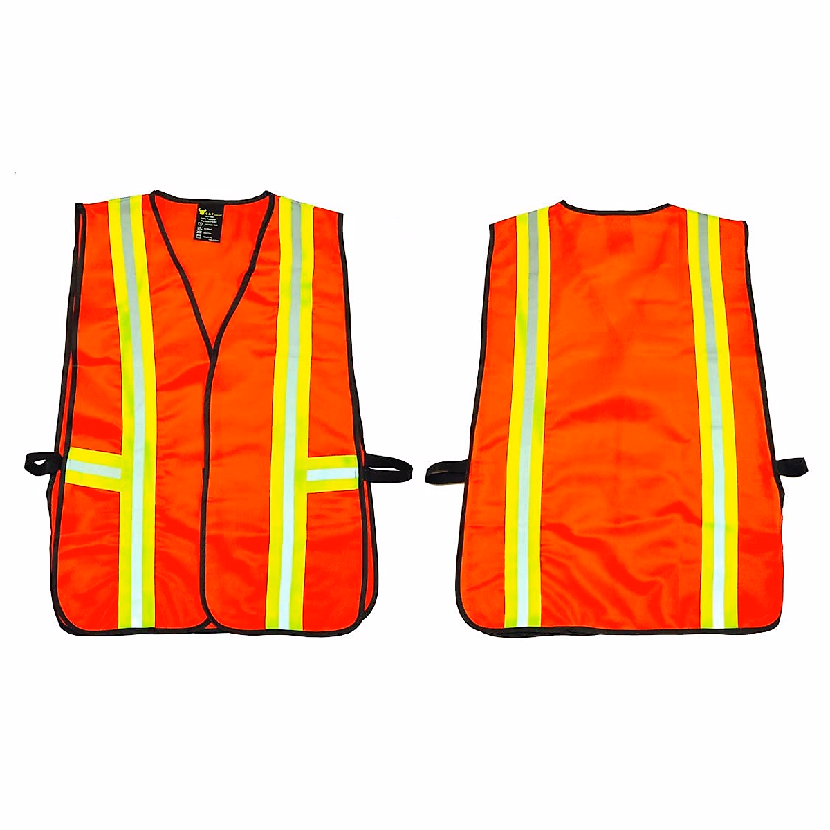 G & F 41113 Industrial Safety Vest with Reflective Stripes, Neon Orange