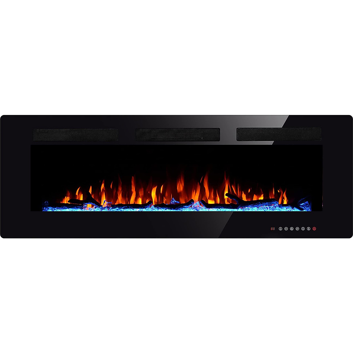 60 inch Electric Fireplace Wall Mounted Led Wall Fireplace Drifting Fireplace Recessed Electric Fireplace Inserts, Adjustable Flame Color Electric Fireplace