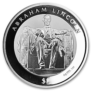2022 1 oz British Virgin Islands Silver 100th Anniversary Lincoln Memorial Coin Brilliant Uncirculated with Certificate $1 BU