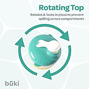 Büki Formula Dispenser Set | 2 Pack - Large & Small Premium Formula Container for Travel and On The Go | 3 Section & 1 Section Leakproof Baby Formula Dispenser