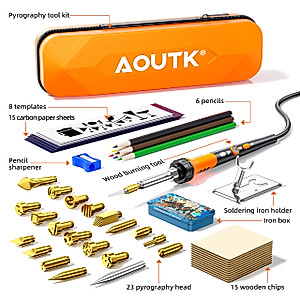 Wood Burning Kit,72 pcs Wood Burning Tool with Adjustable Temperature 200~450°C, Wood Burner Tools Set with Pyrography Pen for Embossing Carving DIY Adults Crafts Beginners