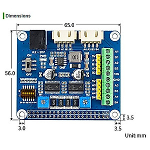Stepper Motor HAT for Raspberry Pi 4B/3B+/2B/B+/Zero/W/WH/and Jetson Nano,DRV8825 Motor Controller Drives Two Stepper Motors, Up to 1/32 Microstepping,Use for 3D Printer,Sculpturing Machine etc